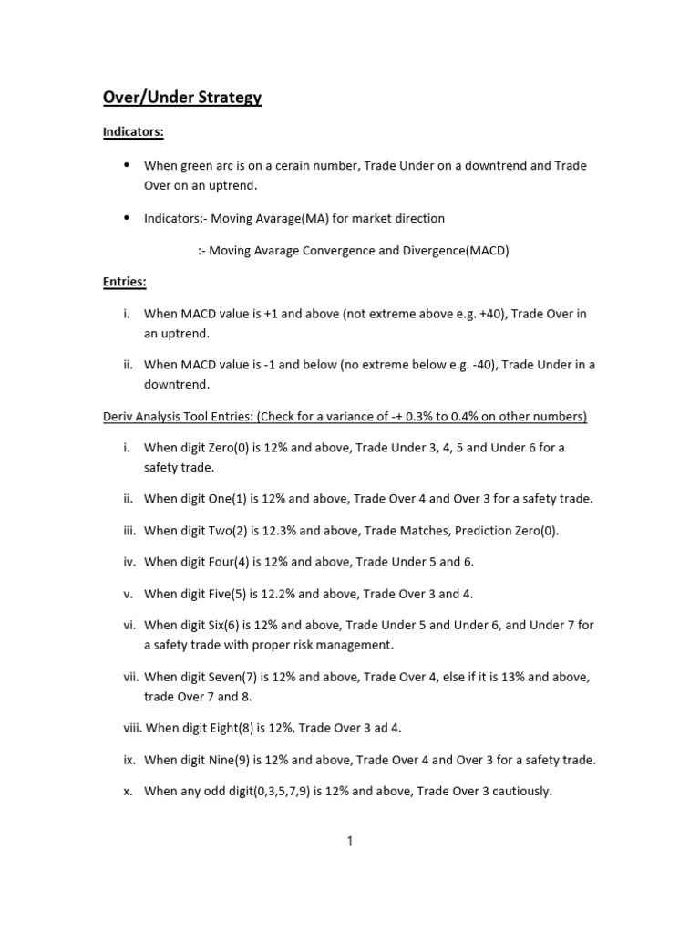 Over Under Strategies | PDF