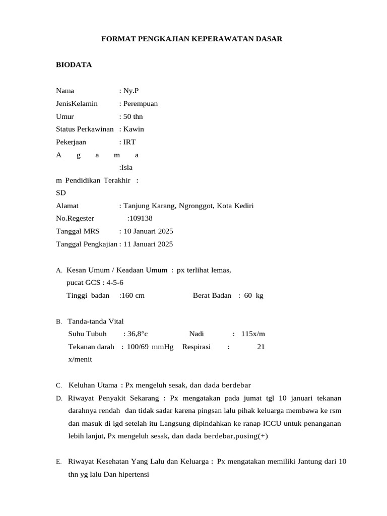 FIKS ASKEP ICCU RISTY | PDF