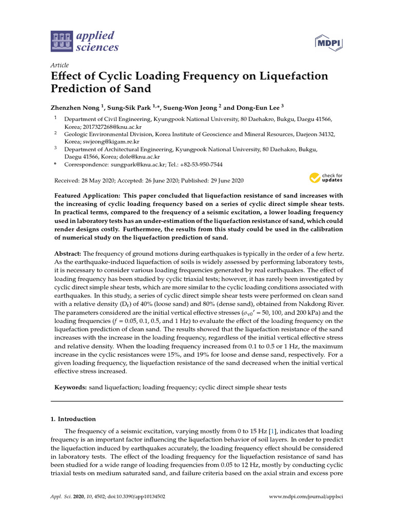 Cyclic Loading Frequency's Impact on Sand Liquefaction | PDF ...