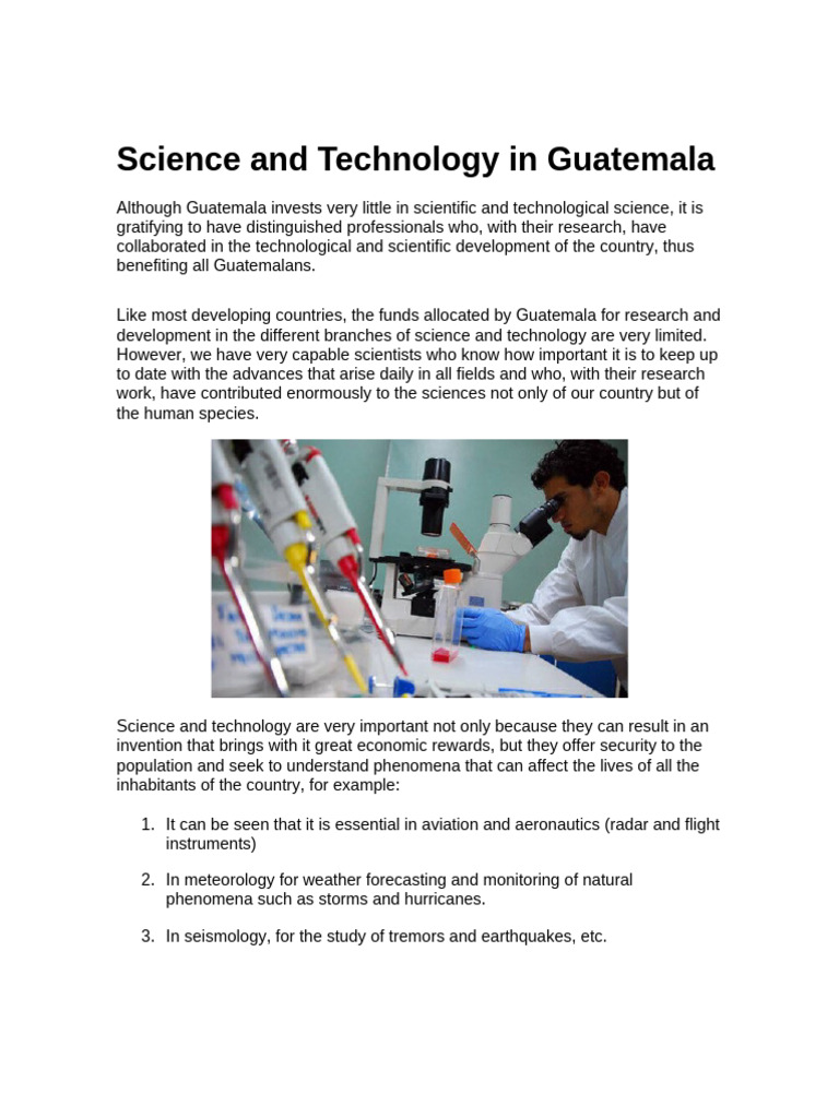 Advances in Science and Technology in Guatemala | PDF | Science | Guatemala