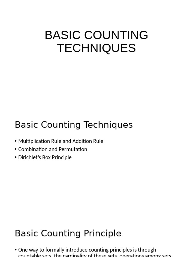 CS221 04-Basic Counting Techniques | PDF | Permutation | Mathematics