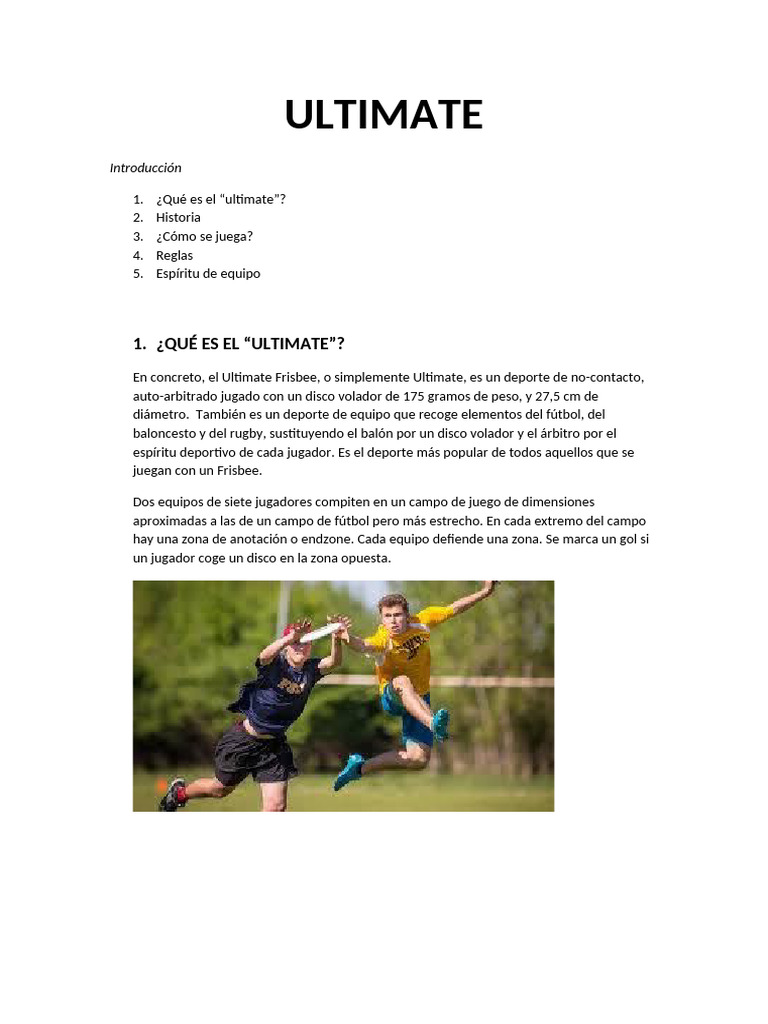 Ultimate | PDF | Deportes | Deportes de equipo