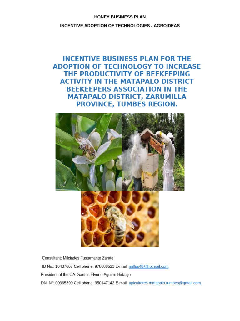Business Plan for Honey Bee | PDF | Beehive | Beekeeping