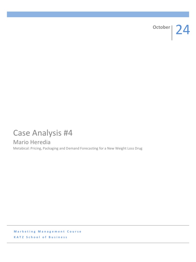 Pricing Strategy Recommendation for Metabical, a New Weight Loss Drug ...