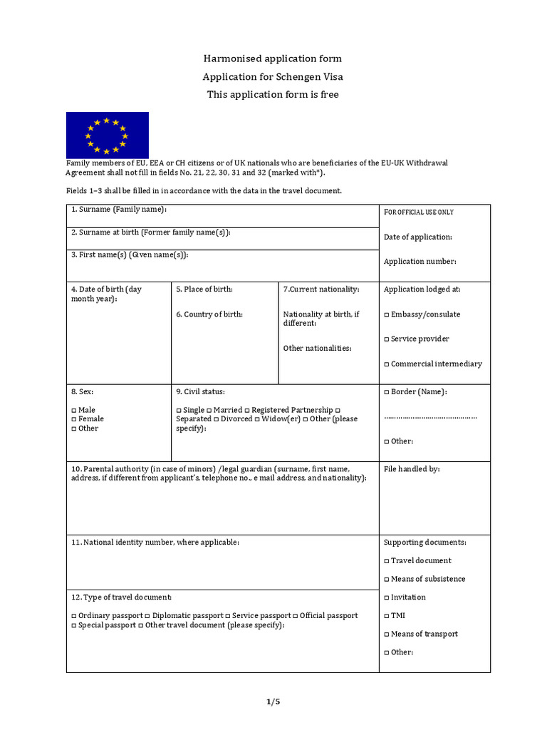 Schengen Visa Application Form Guide | PDF | Travel Visa | Passport