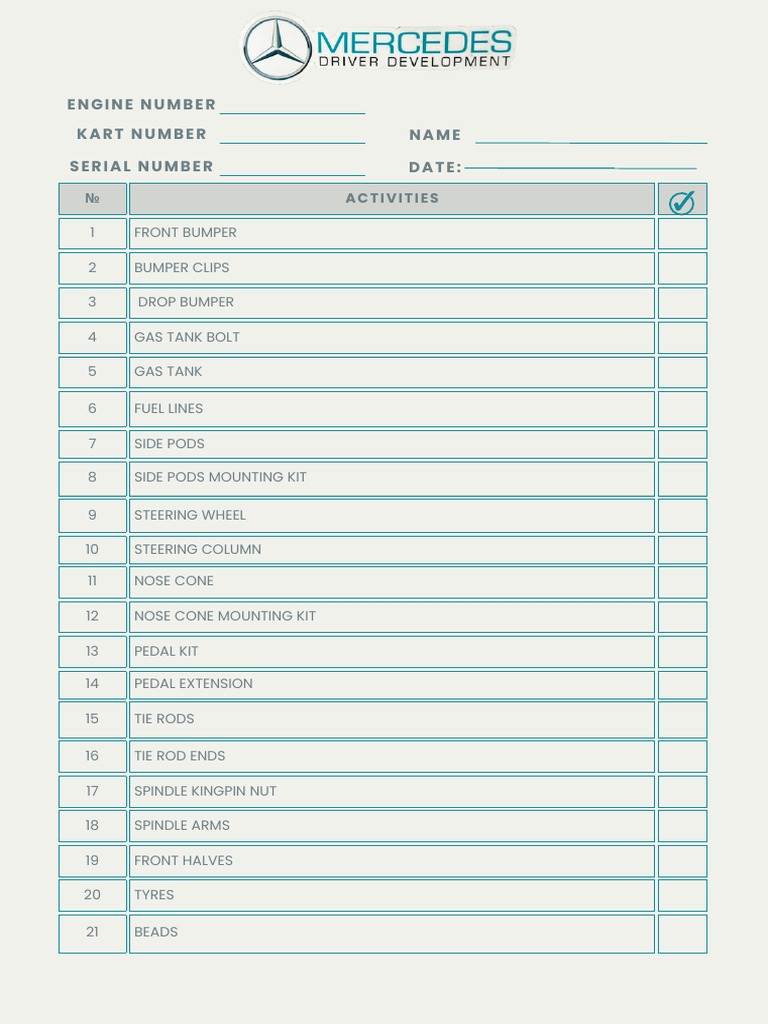 Kart Checklist Daily | PDF
