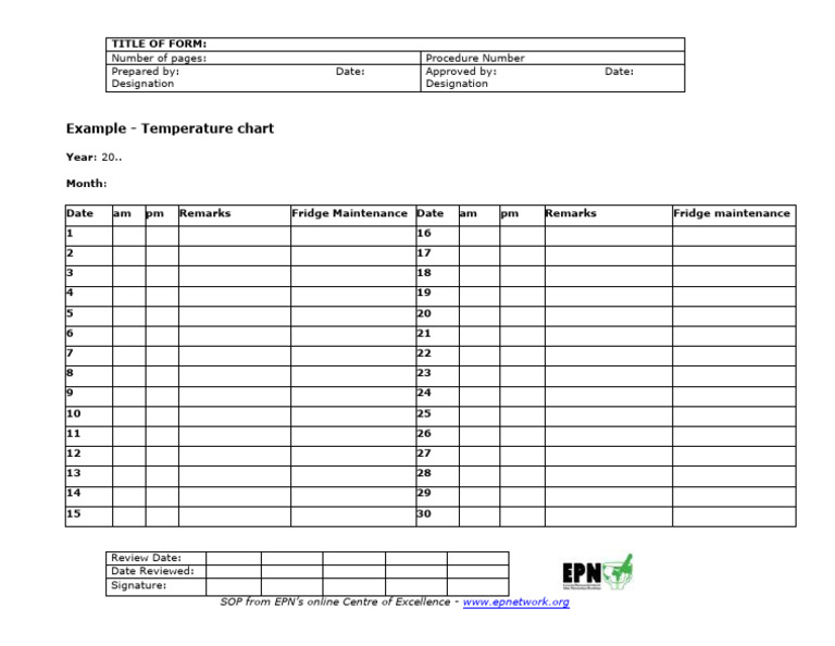 EPN_Temperature chart_Form.cleaned | PDF