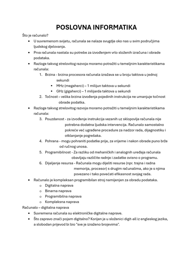 Poslovna informatika | PDF