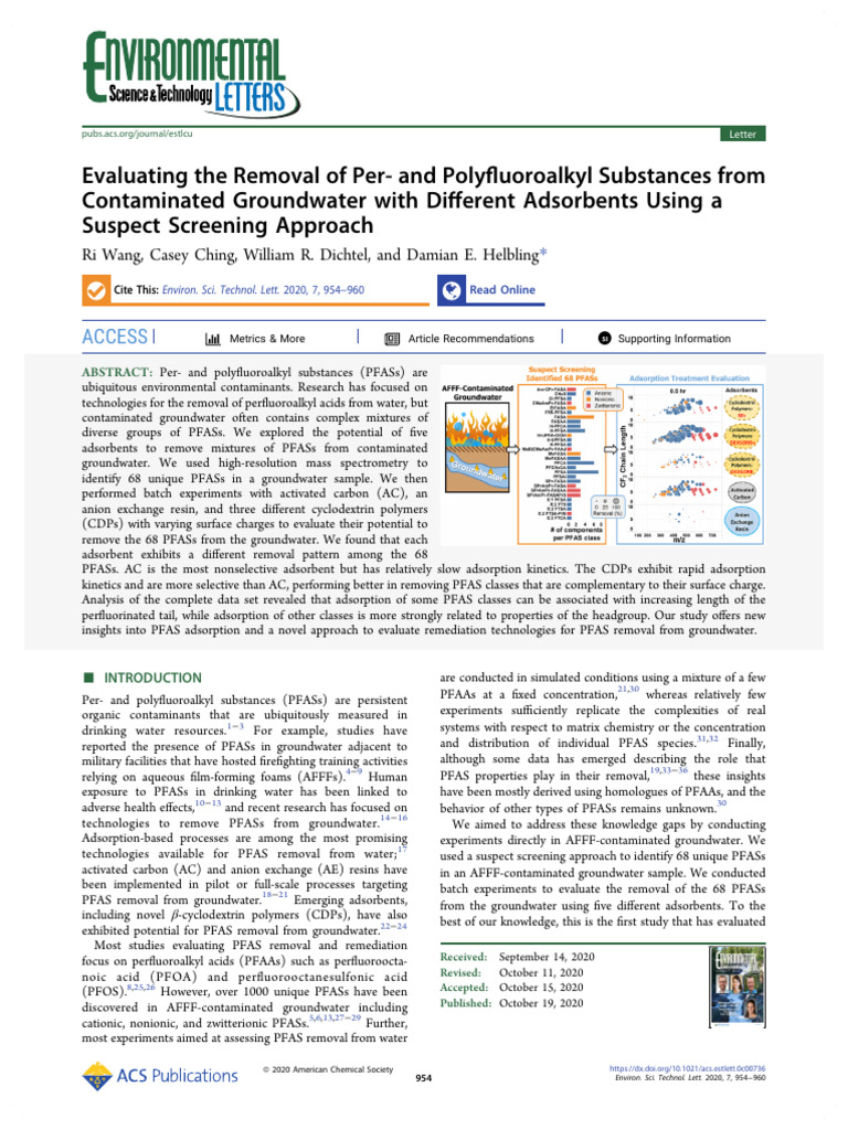 10-Evaluating the Removal of Per- and Polyfluoroalkyl Substances from ...