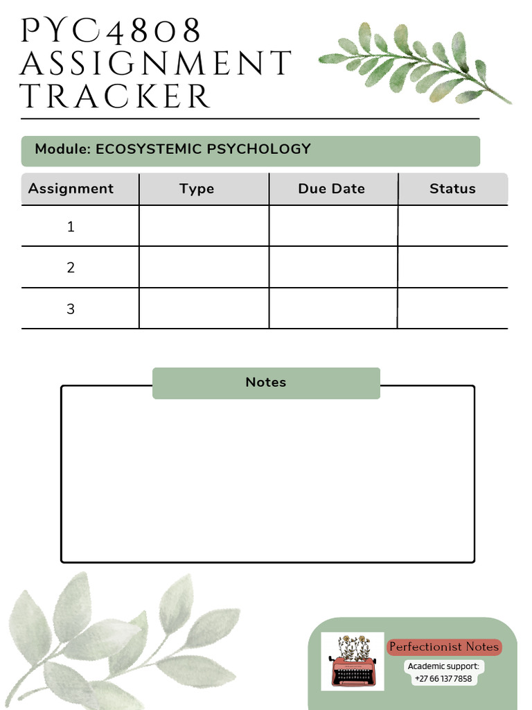 PYC4808 Assignment Tracker 2025 | PDF