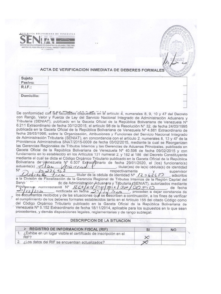 Deberes Formales Seniat | PDF