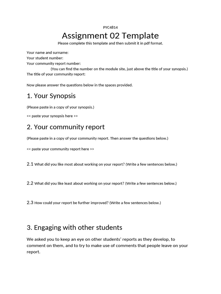 Assignment02 - Template PYC4814 | PDF