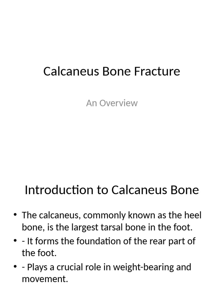 Calcaneus Bone Fracture Presentation | PDF