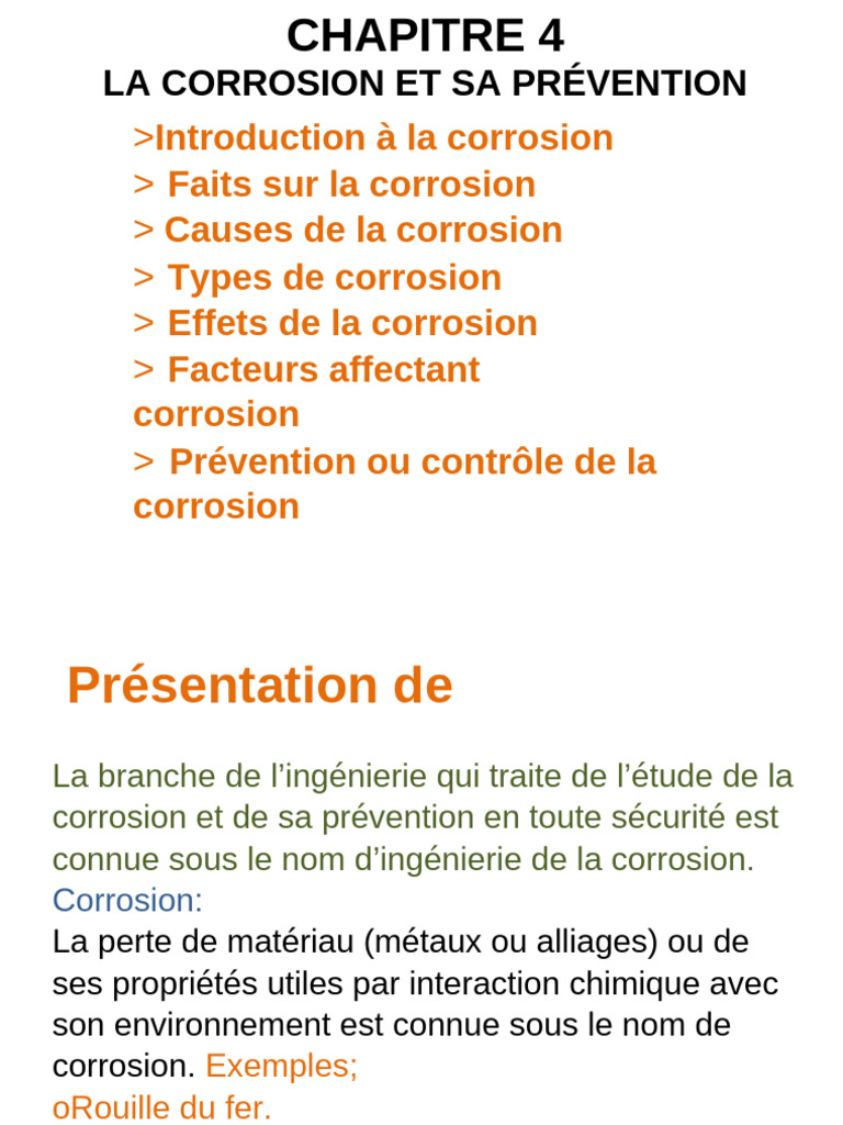 Corrosion : Types et Prévention Efficace | PDF | Corrosion | Métaux