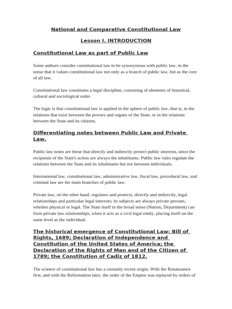 National and Comparative Constitutional Law Summary... | PDF ...