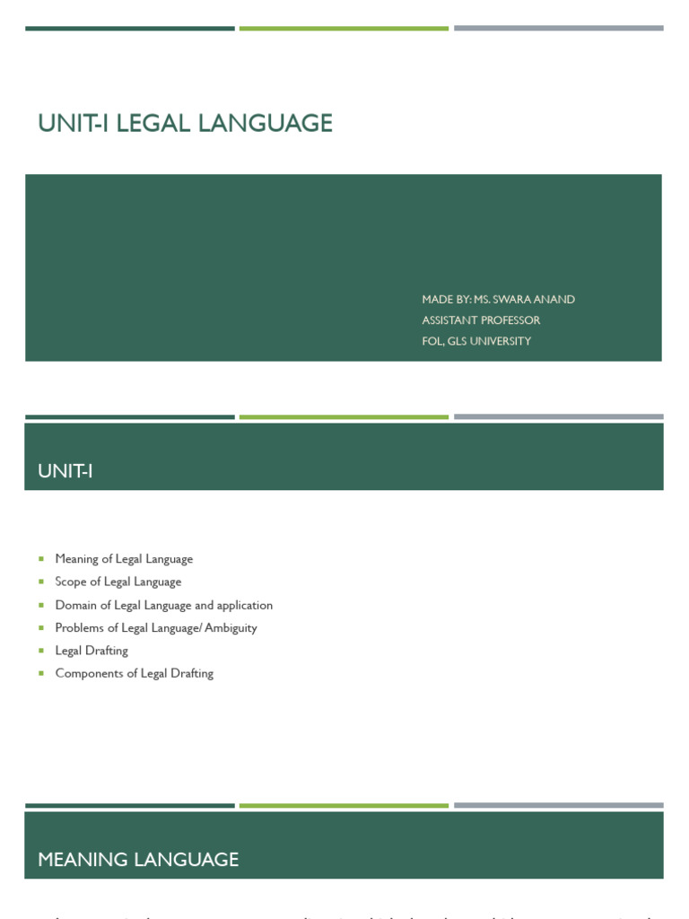 Overview of Legal Language Scope | PDF | Pleading