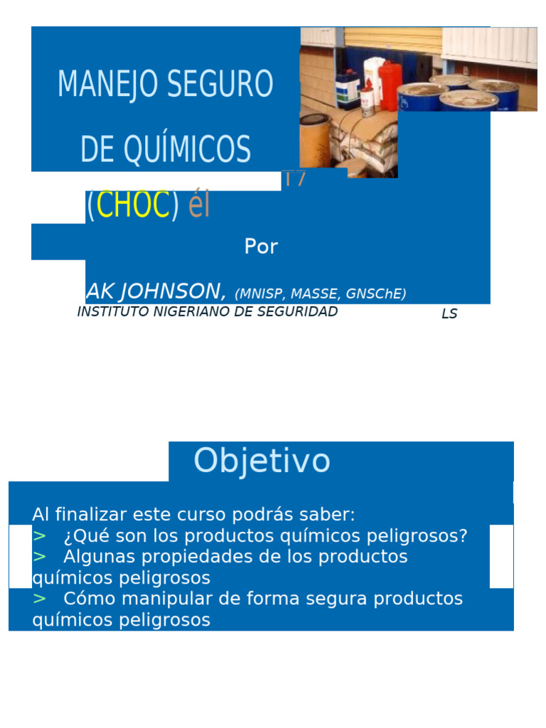 09 Manejo Seguro de Químicos | PDF | Sustancias químicas | Toxicidad
