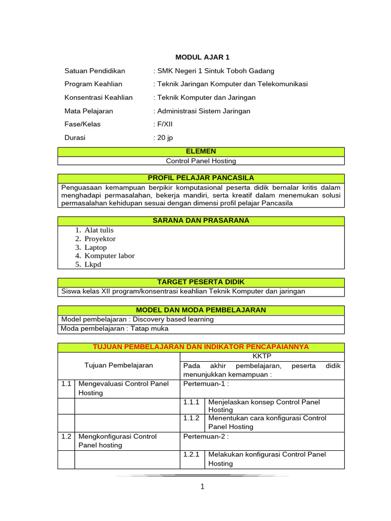 Modul Ajar 1 ASJ | PDF