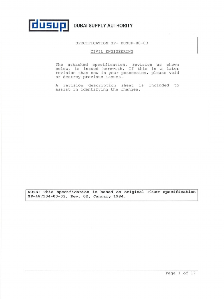 DUSUP Civil Engineering Specifications | PDF | Road Surface | Storm Drain