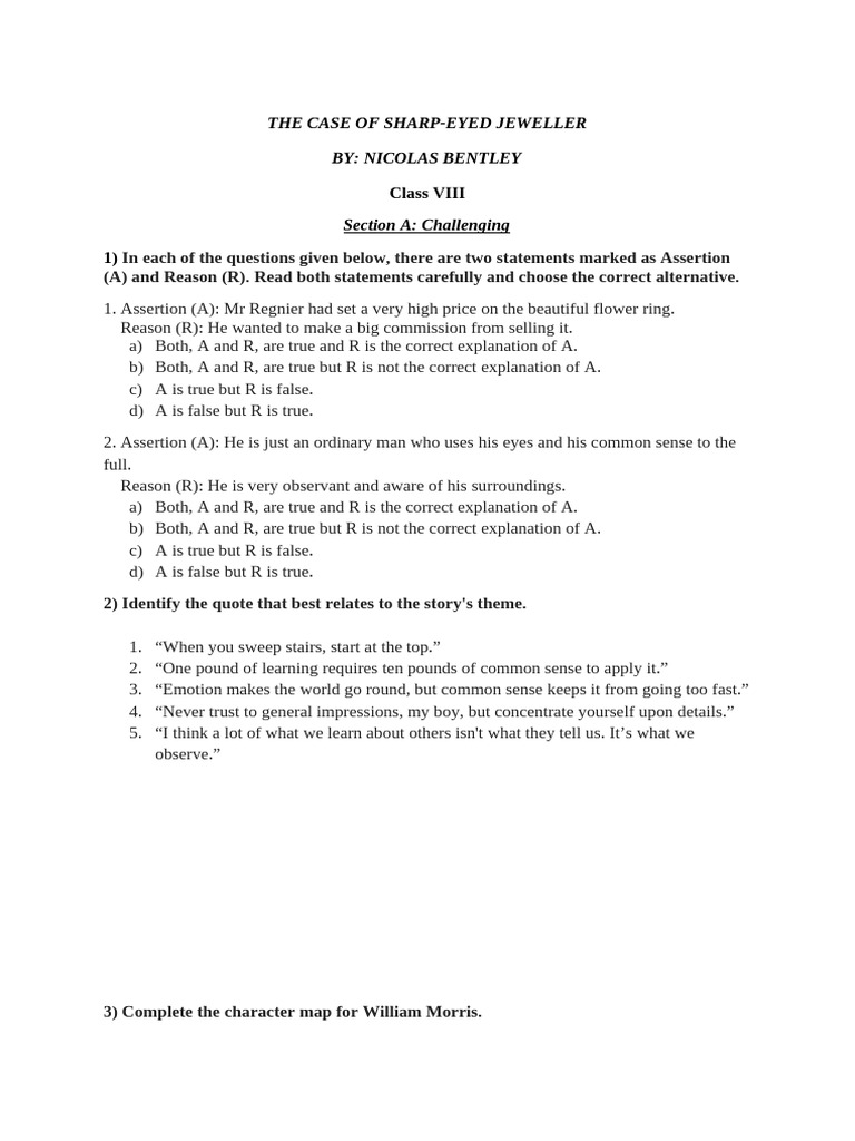 The Case of Sharp-Eyed Jeweller - C.R.A.B (Dldav) | PDF