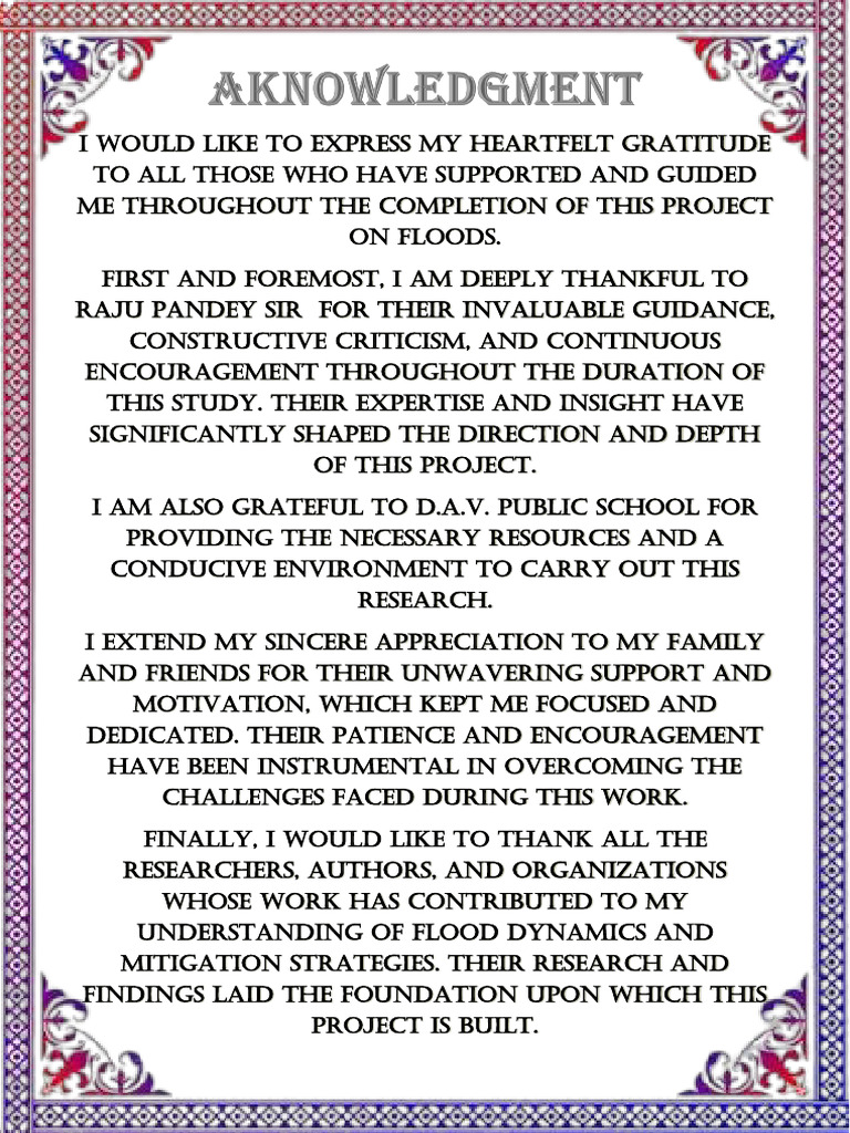 Flood Acknowledgment | PDF