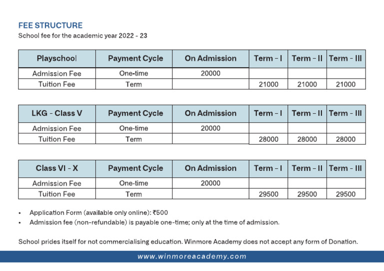 JK FeeStructure 2022 23 | PDF