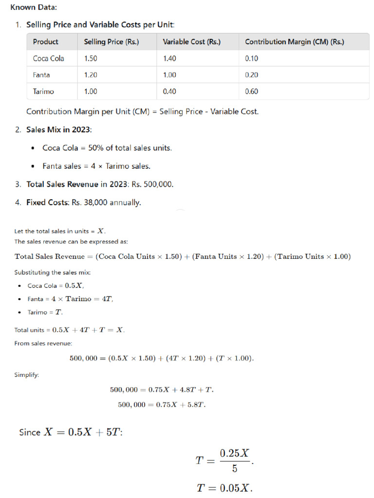 Solution To CVP | PDF
