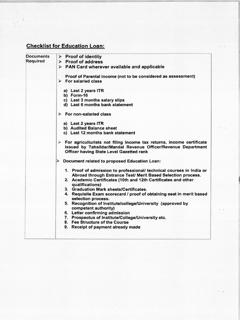 636513671660394083_checklist-for-education-loan | PDF