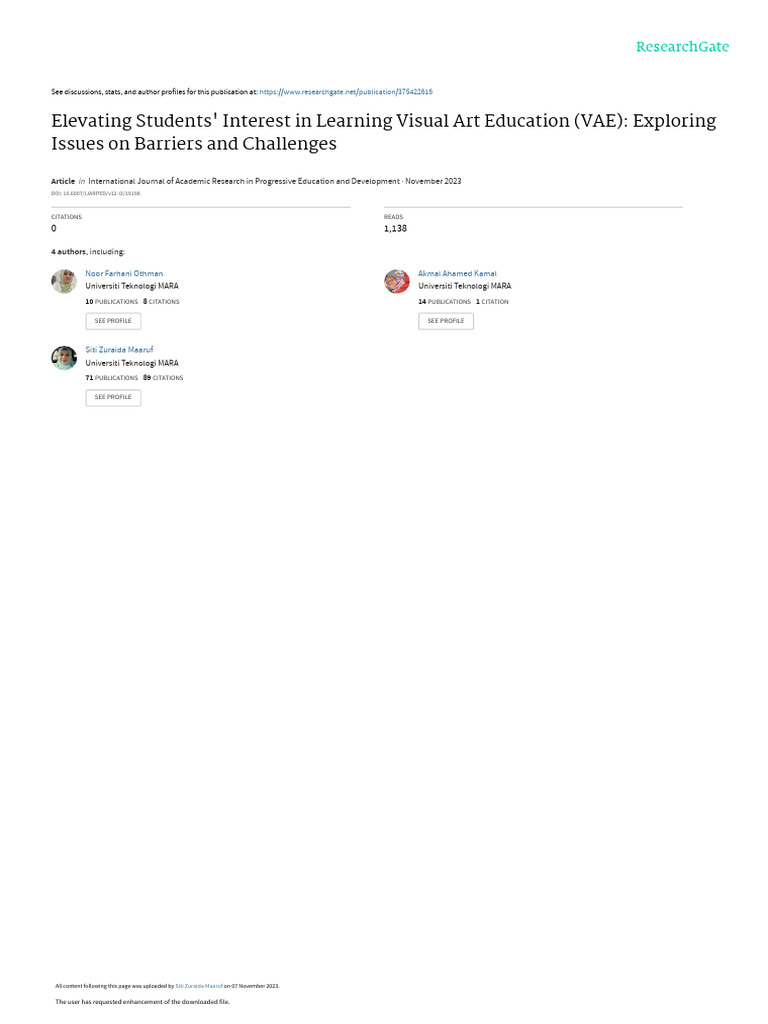 Elevating Students Interest in Learning Visual Art Education Vae ...