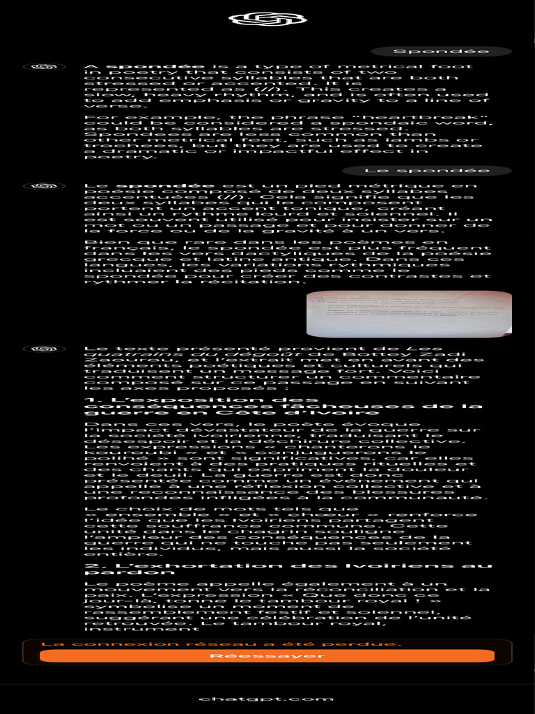 Définition de Spondée | PDF