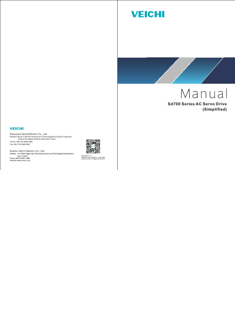 sd700 Ac Servo Drive Manual Simplified v1 | PDF | Feedback | Electric Motor