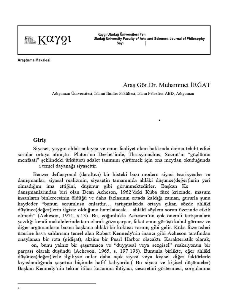 10.2 g) Cecil Anthony John COADY, “Politics and Dirty Hands”, çev ...