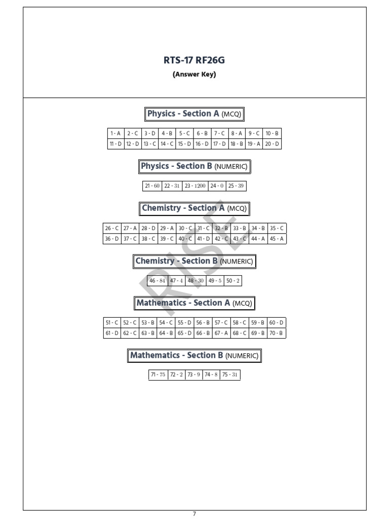 AnswerKey RTS-17_RF26G | PDF | Ellipse | Chemical Polarity