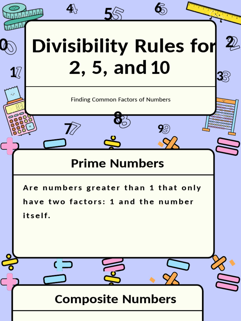 Common Factors and Divisibility Rules | PDF | Numbers | Number Theory