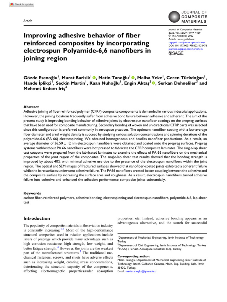 Improvingadhesivebehavior | PDF | Adhesive | Composite Material