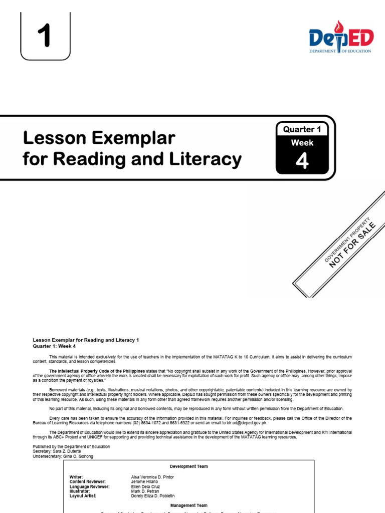 Le Reading&Literacy 1 q1 w4 | PDF | Consonant | Word