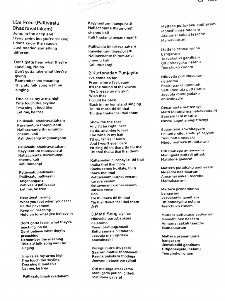 Telugu Folk Song Lyrics Collection | PDF