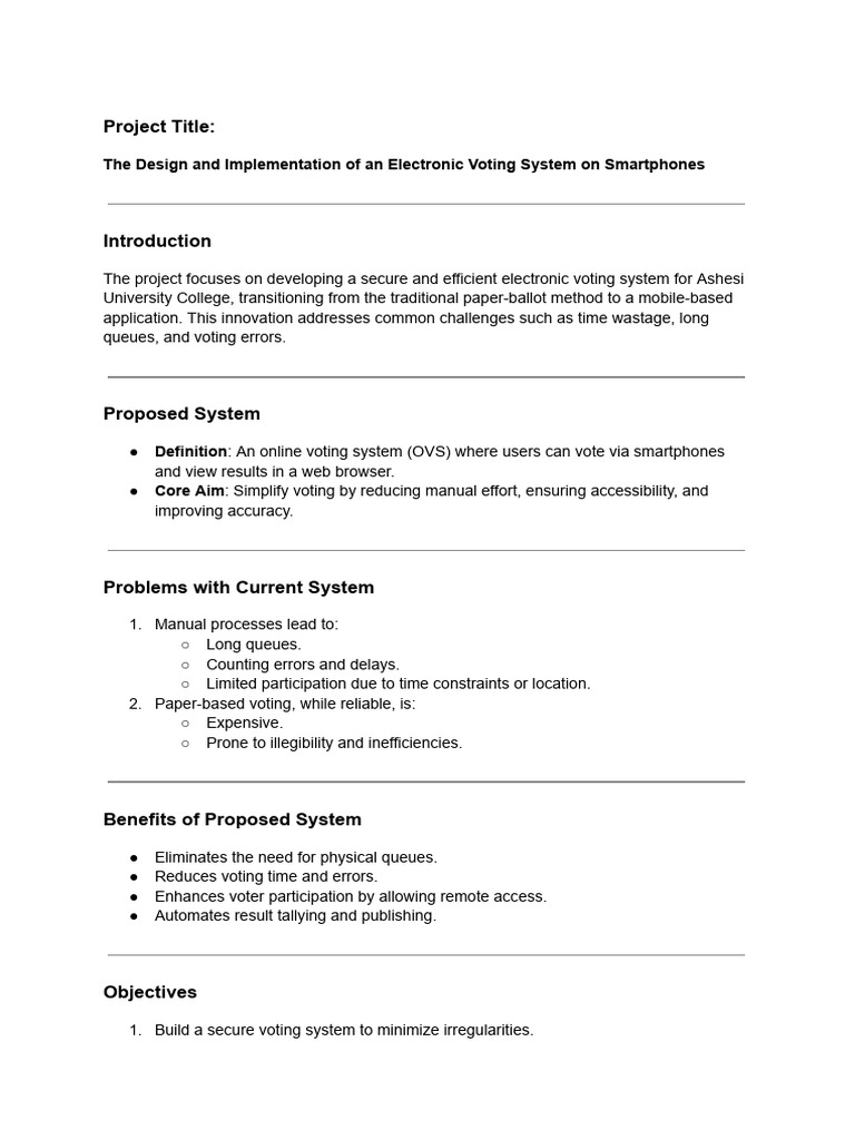 Project Title | PDF | Electronic Voting | Databases