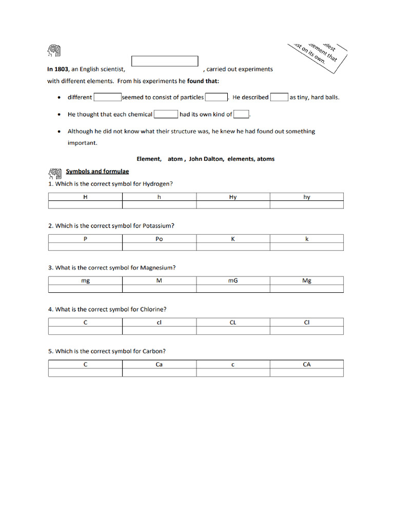 Worksheet Periodic Table and Atoms | PDF