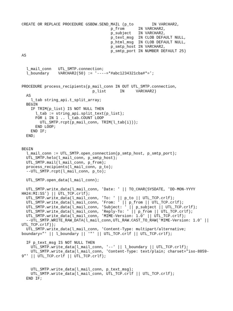 GSBDW - Send - Mail Procedures | PDF