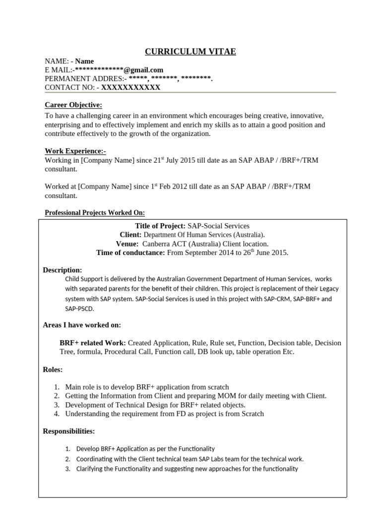 SAP-TRM-Sample-Resume-3 | PDF | Computer Programming | Computing