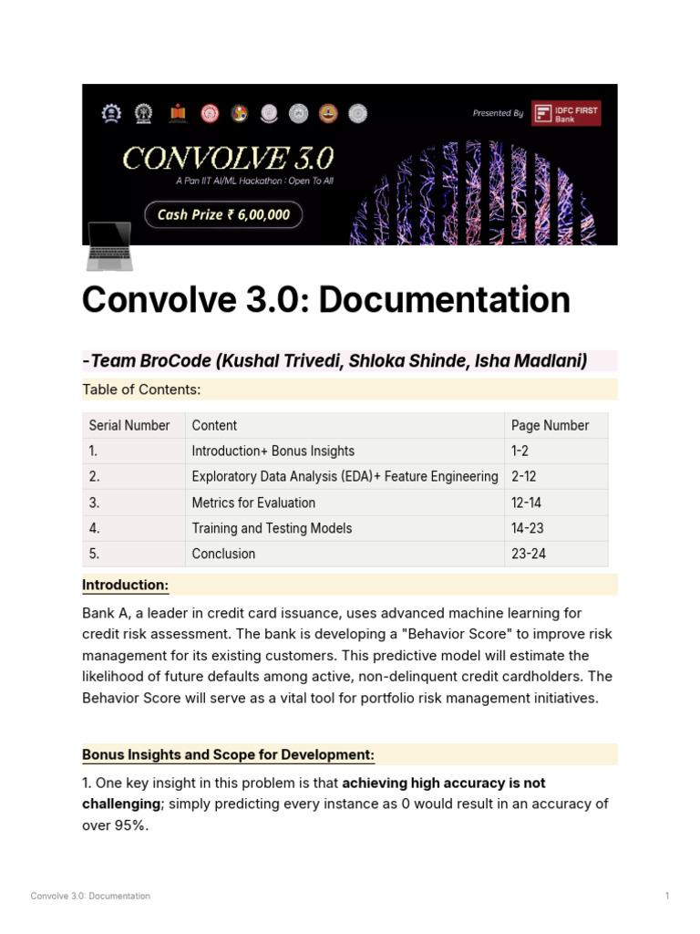 Convolve-3.0 Final TeamBroCode | PDF | Sensitivity And Specificity ...