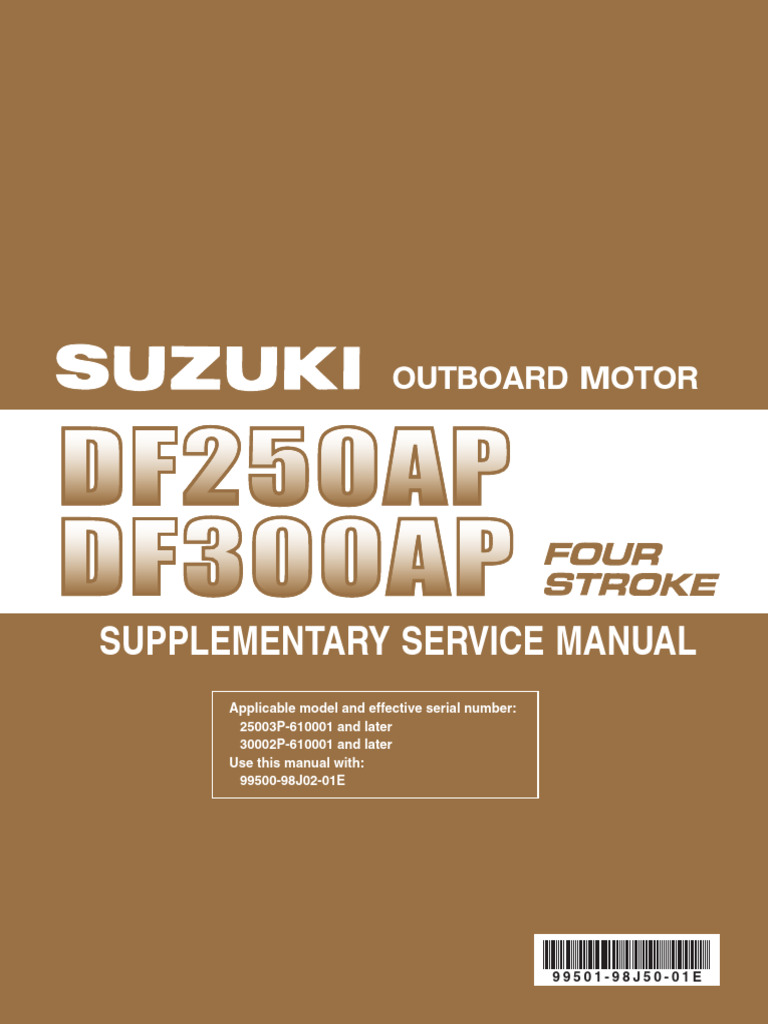 Suzuki DF250AP/DF300AP Service Manual | PDF | Motor Oil | Piston