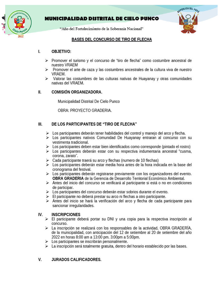 Bases de Concurso - Tiro de Flecha | PDF