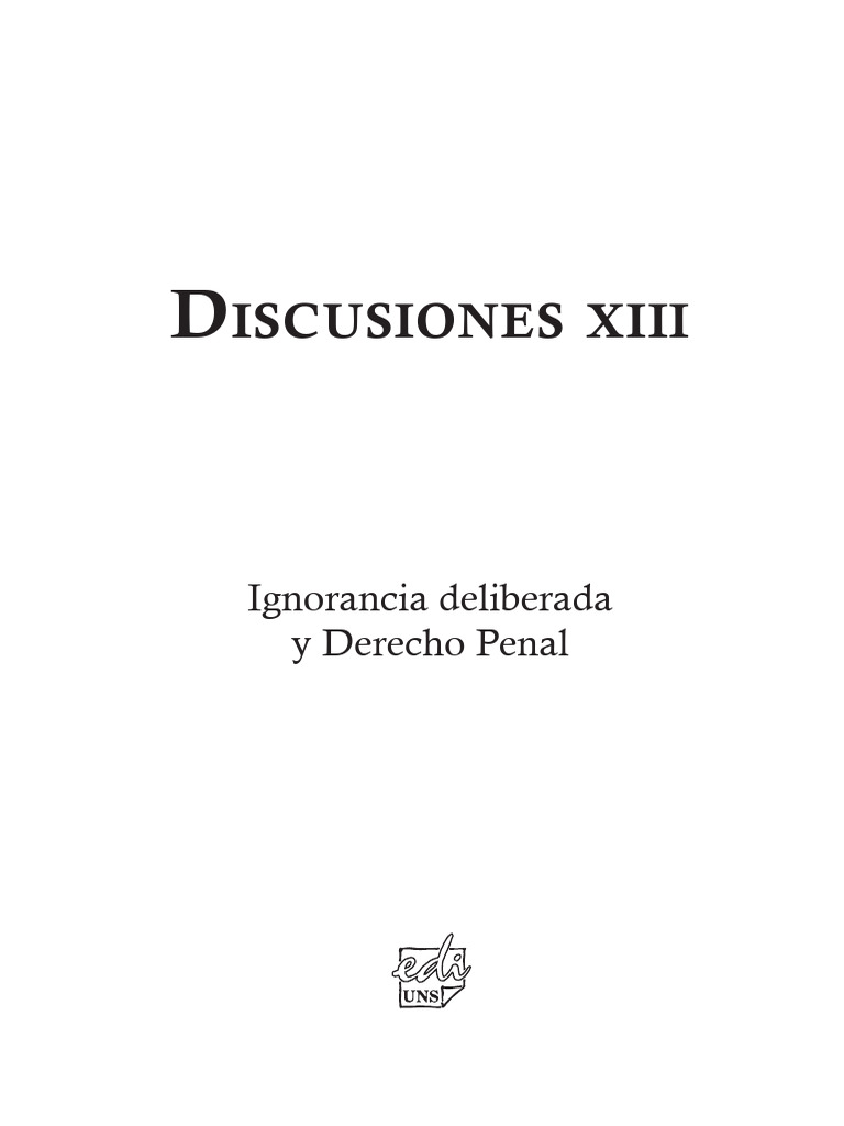 Ignorancia Deliberada en Derecho Penal | PDF