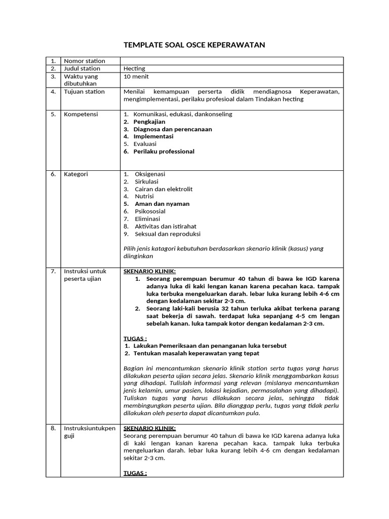 Soal Osce Hecting | PDF