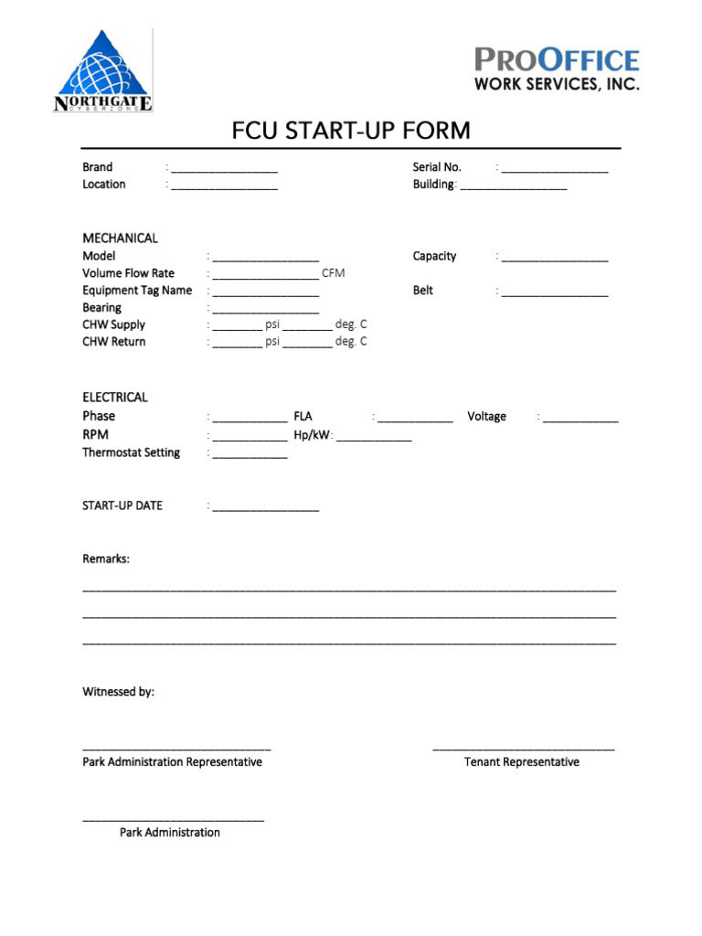 FCU Start-up Form 2020 | PDF