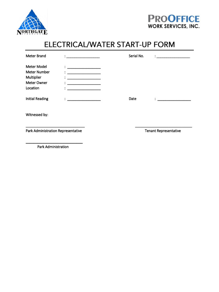 Meter Start-up Form 2020 | PDF