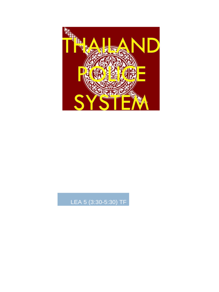 Thailand Police System | PDF | Polícia | Tailândia