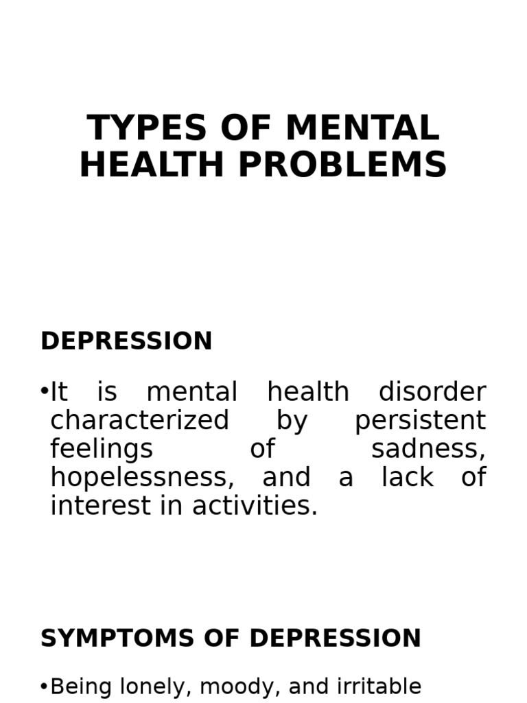 Personal Development Midterm Mental Health Problems | PDF